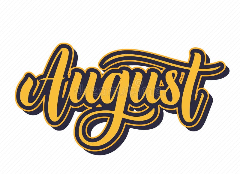 August Hand Drawn Lettering Stock de ilustración - Ilustración de ...