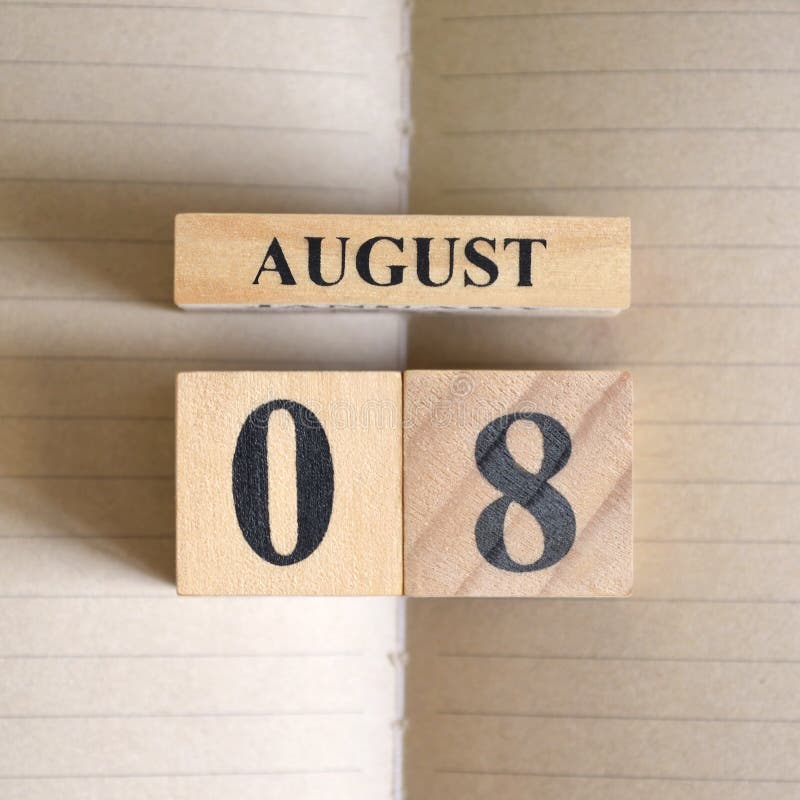 August 08, Icon Design with Number Cube. Stock Photo - Image of 2027 ...