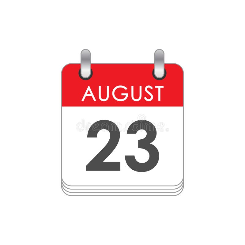 August 23. a Leaf of the Flip Calendar with the Date of August 23 Stock ...