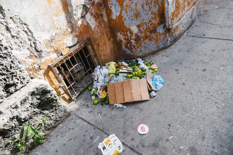 August 5, 2019. Lots of Garbage on a Main Street Editorial Photography ...