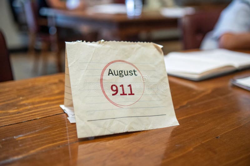 August Memory Note on Paper with Red Circle Stock Illustration ...