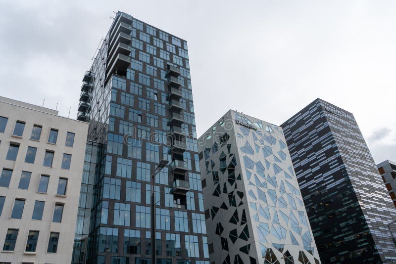 Modern Architecture of Oslo: Barcode Project of the Opera Quarter. Four ...