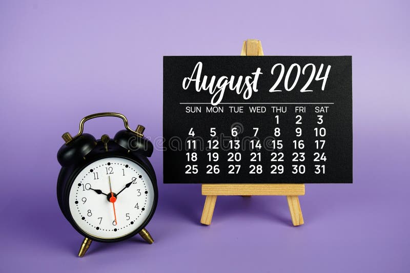 August 2024 Monthly Calendar for Planning and Management Stock Image ...
