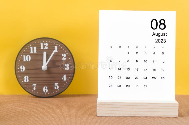 The August 2023 Monthly Calendar Year and Alarm Clock with Calculator ...