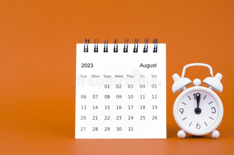 The August 2023 Monthly Desk Calendar for 2023 Year and Alarm Clock ...