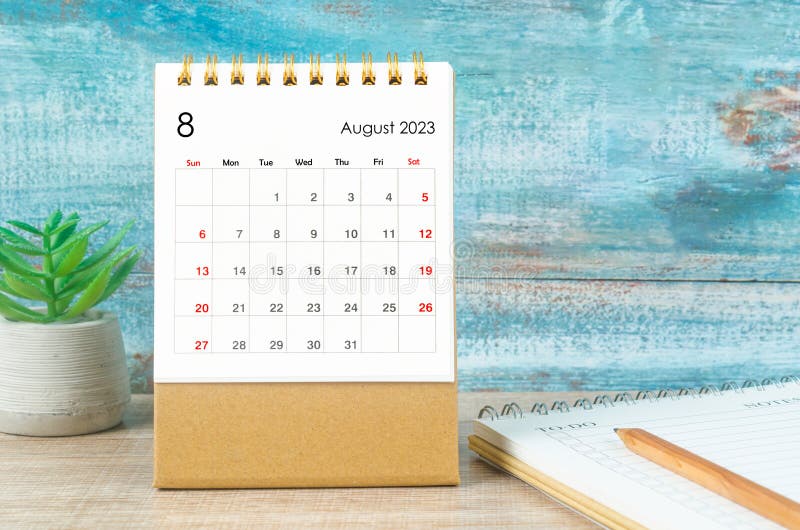 The August 2023 Monthly Calendar for 2023 Year with Calculator on Pink ...