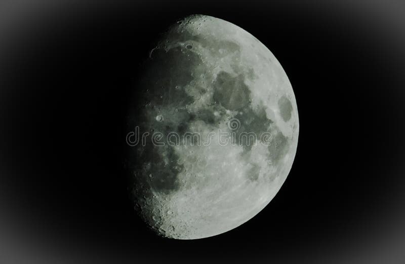 August Moon in the Lunar Phase Waxing Gibbous Stock Photo - Image of ...