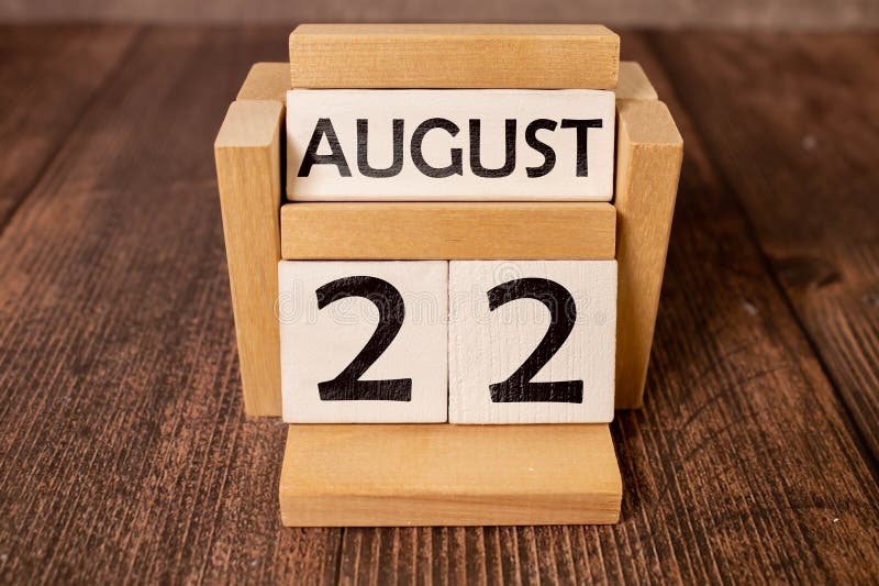 August 22nd. Image of August 22, Calendar on Yellow Background with ...