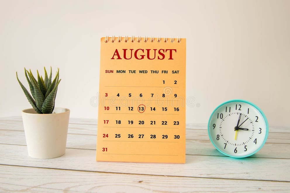 August 13, Number Cube Design in Natural Concept Stock Image - Image of ...