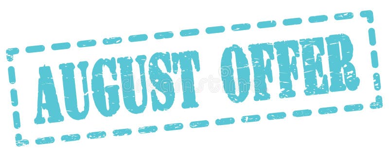 AUGUST OFFER Text Written on Blue Stamp Sign Stock Illustration ...