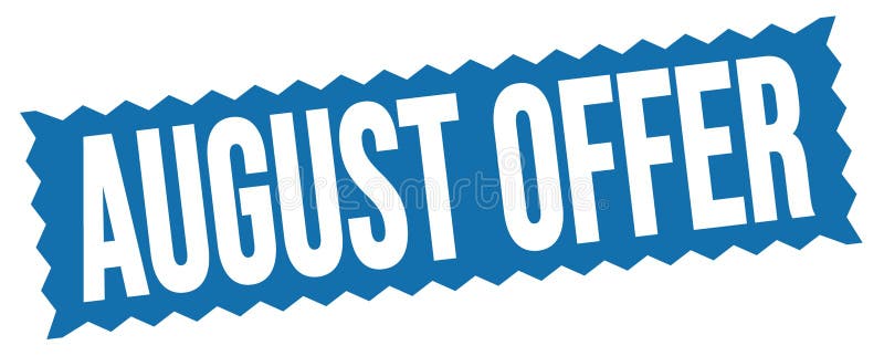 AUGUST OFFER Text Written on Blue Stamp Sign Stock Illustration ...