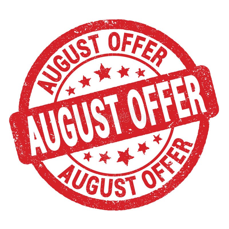 AUGUST OFFER Text Written on Red Round Stamp Sign Stock Illustration ...