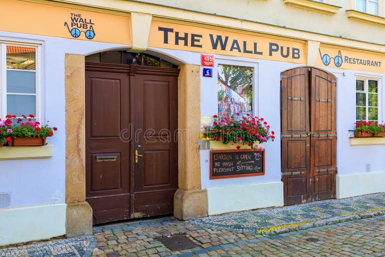 August 27, 2022 Prague, Czech Republic. the Wall Pub Editorial ...