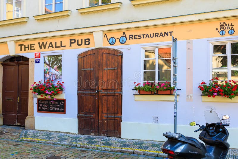 August 27, 2022 Prague, Czech Republic. the Wall Pub Editorial Photo ...
