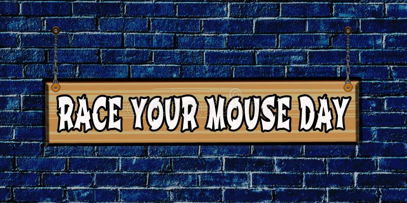 August, Race Your Mouse Day, Text Effect on Bricks Background Stock ...