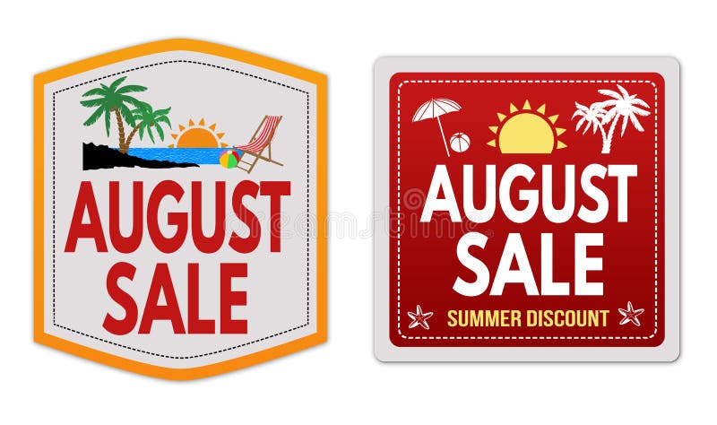 August sale stickers stock vector. Illustration of offer - 55047555