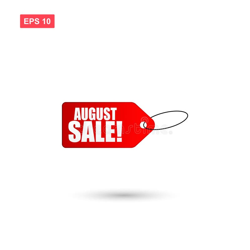 August Sale Vector Icon Symbol Isolated on White Background Stock ...