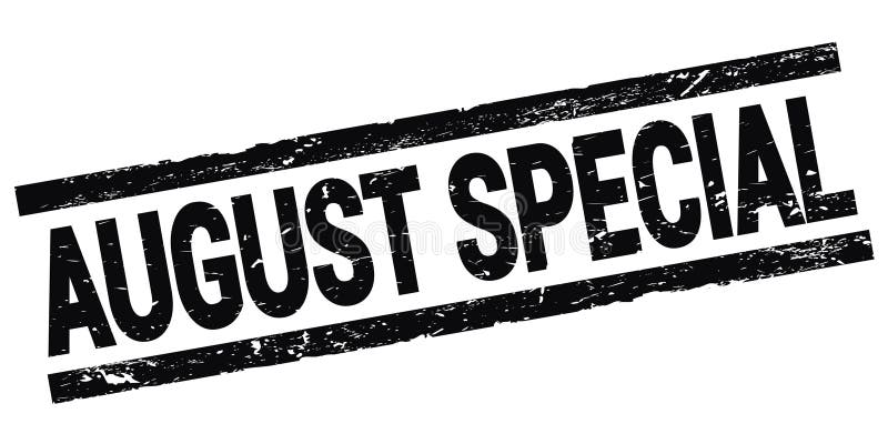 AUGUST SPECIAL Text on Black Rectangle Stamp Sign Stock Illustration ...