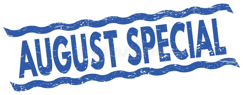 AUGUST SPECIAL Text on Blue Lines Stamp Sign Stock Illustration ...