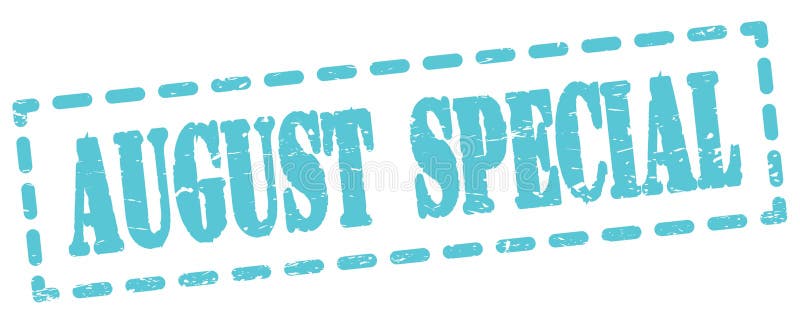 AUGUST SPECIAL Text Written on Blue Stamp Sign Stock Illustration ...