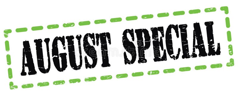 AUGUST SPECIAL Text Written on Green-black Stamp Sign Stock ...