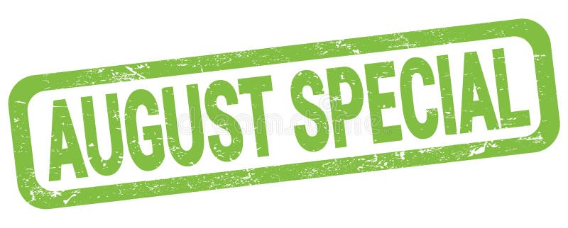 AUGUST SPECIAL Text Written on Green Rectangle Stamp Stock Illustration ...