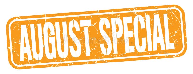 AUGUST SPECIAL Text Written on Orange Stamp Sign Stock Illustration ...