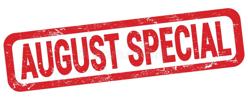 AUGUST SPECIAL Text Written on Red Rectangle Stamp Stock Illustration ...