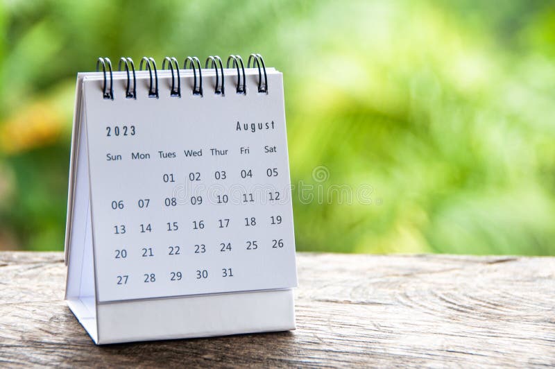 August 2023 Table Calendar with Customizable Space for Text or Ideas ...