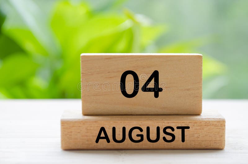 August 4 Text on Wooden Blocks with Customizable Space for Text or ...