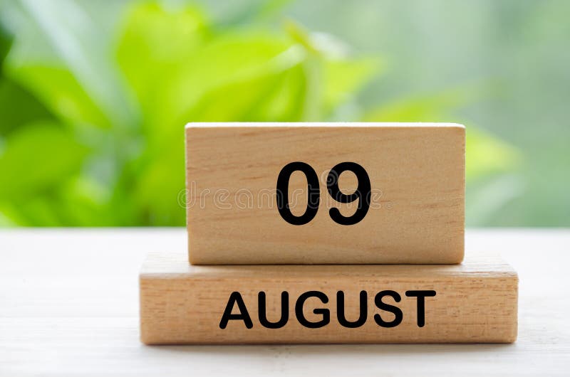 August 9 Text on Wooden Blocks with Customizable Space for Text or ...