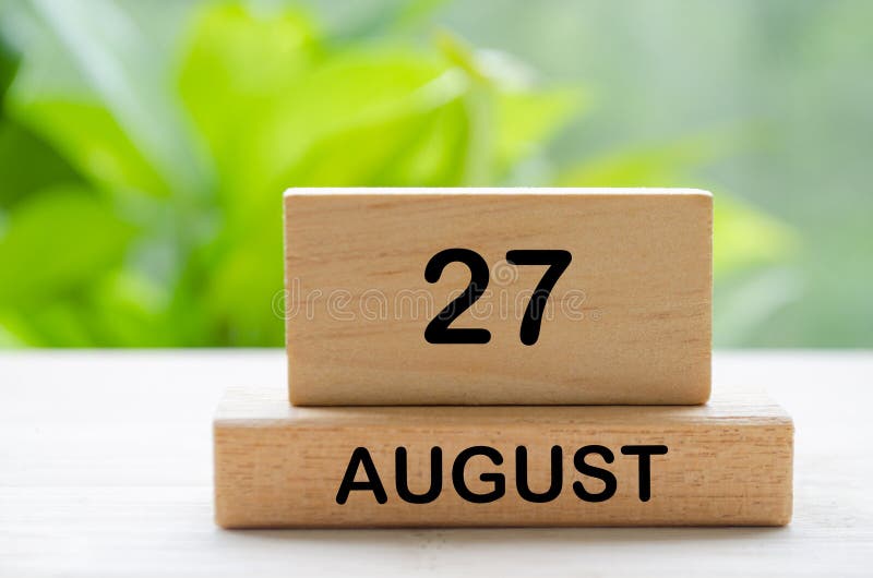 August 27 Text on Wooden Blocks with Customizable Space for Text or ...