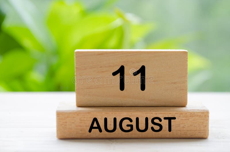 August 11 Text on Wooden Blocks with Customizable Space for Text or ...