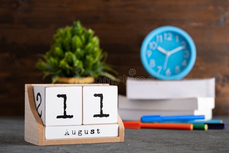 August 11th. August 11 Wooden Cube Calendar Stock Photo - Image of cube ...