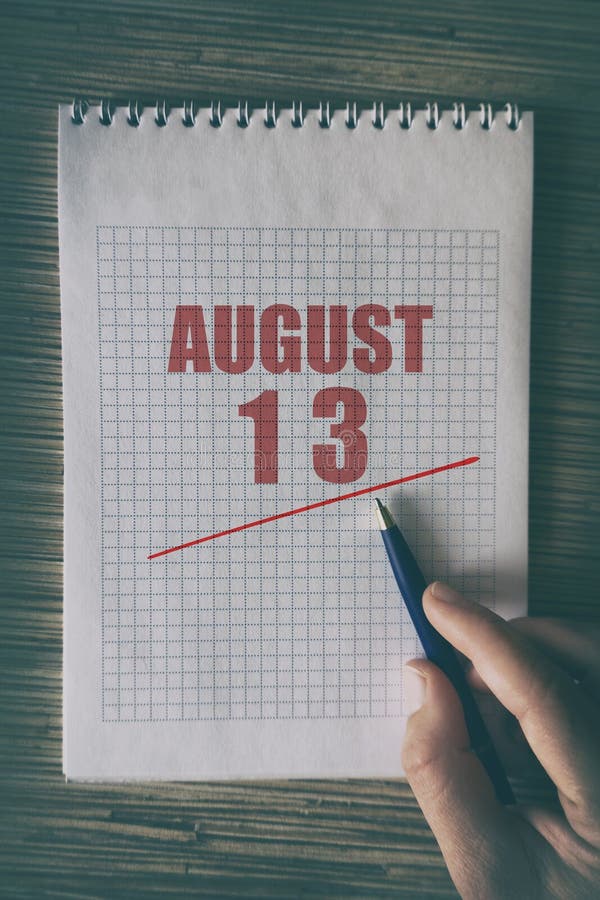 August 13th. Wood Cube Calendar with Date of Month and Day, Pink ...