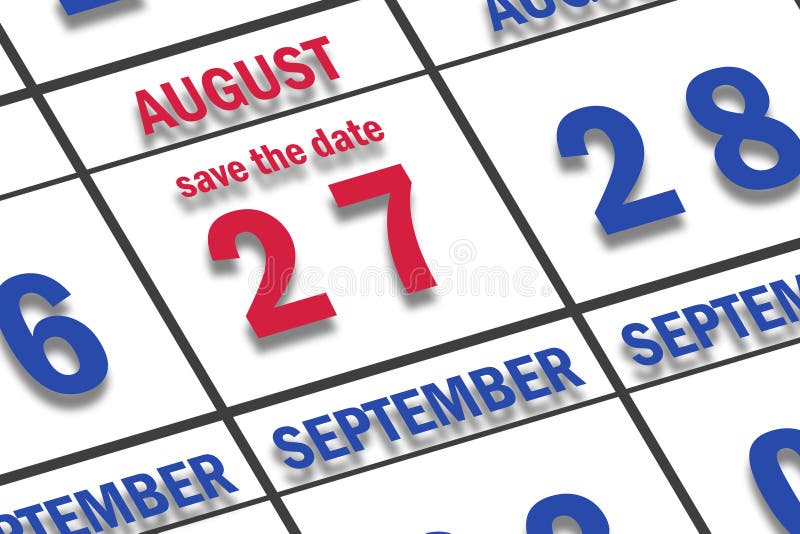 August 27th. Day 27 of Month,Simple Calendar Icon on White Background ...