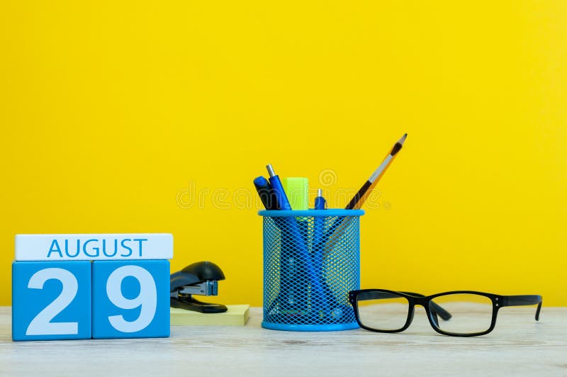 August 29th. Day 29 of Month, daily Calendar on Blue Background with ...