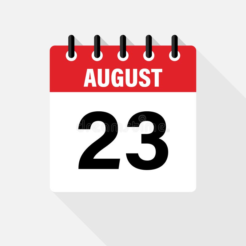 August . Vector Flat daily Calendar Icon. Date and Time, Day, Month ...