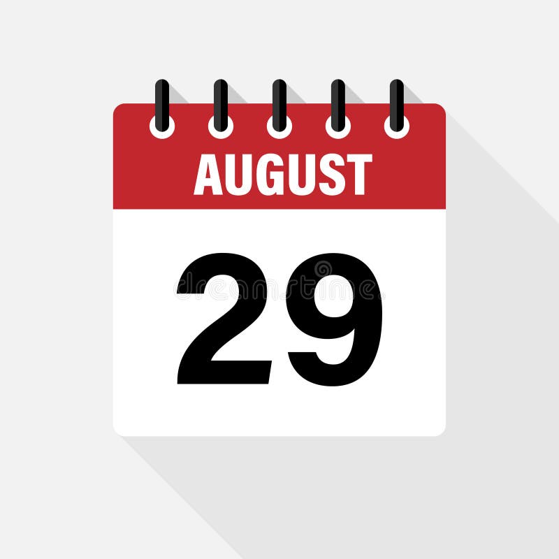 August . Vector Flat daily Calendar Icon. Date and Time, Day, Month ...