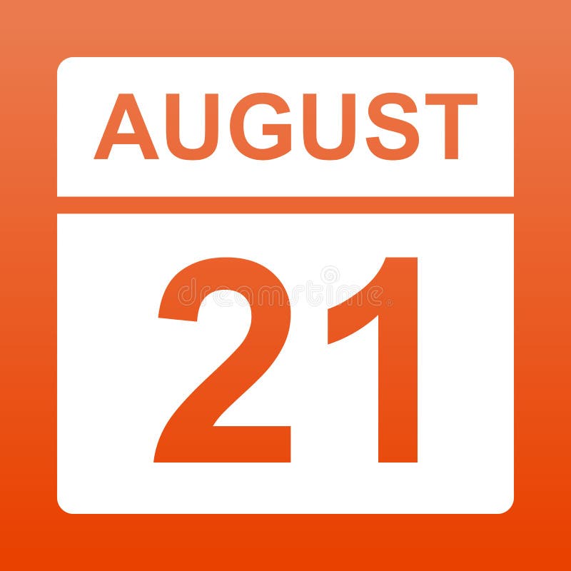 August 2. White Calendar on a Colored Background. Day on the Calendar ...