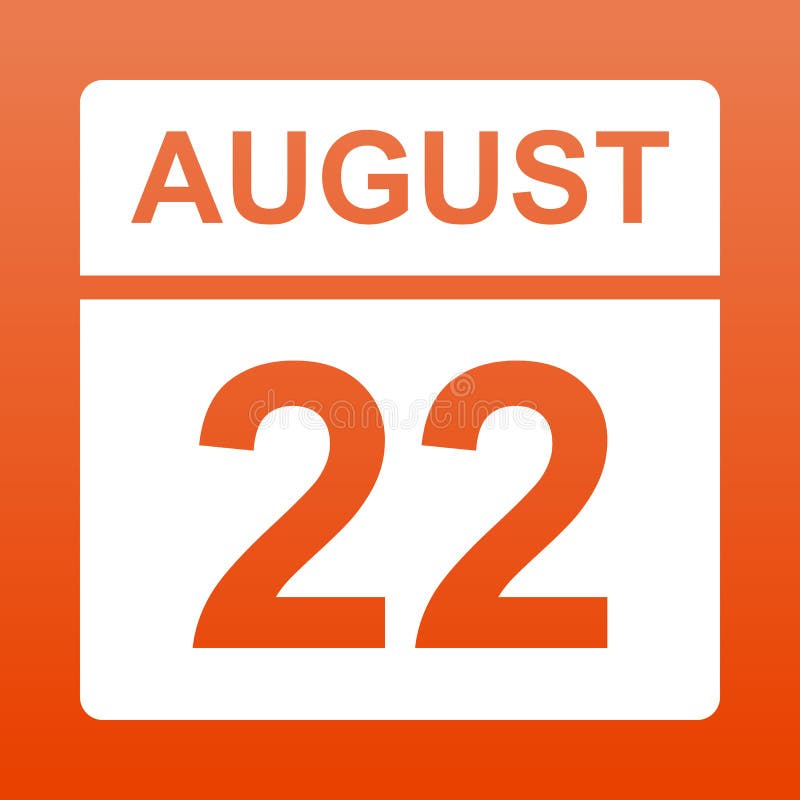 August 2. White Calendar on a Colored Background. Day on the Calendar ...