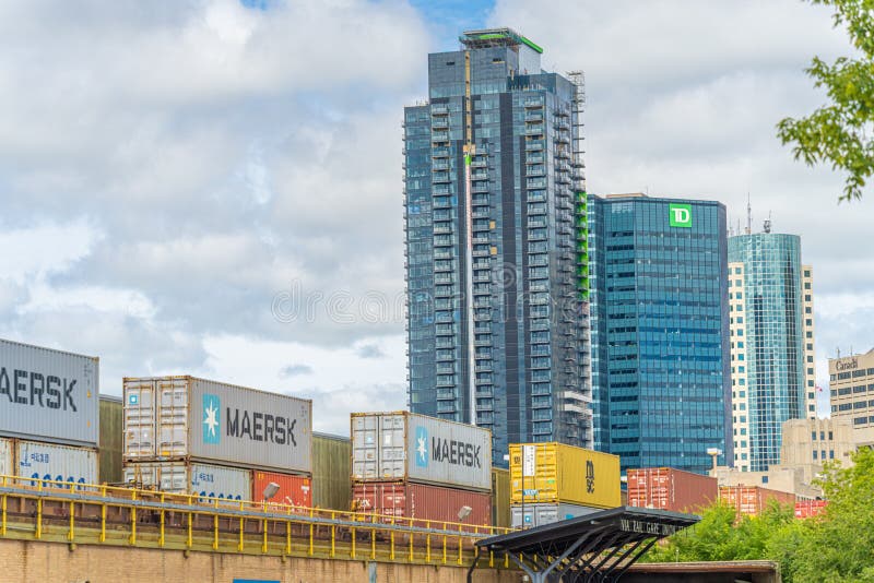 August 5 2022 - Winnipeg Manitba Canada - Downtown Winnipeg City ...