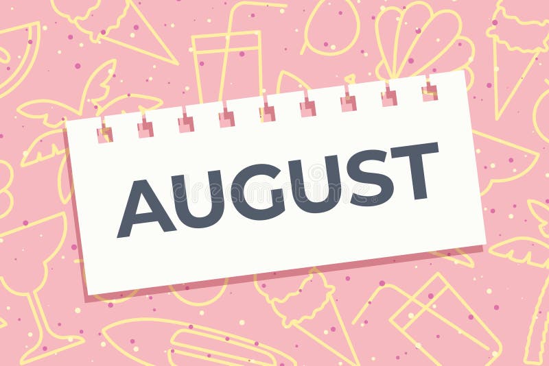August Written on a Piece of Paper Stock Vector - Illustration of ...