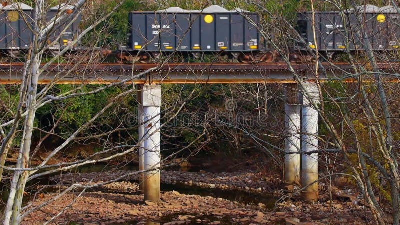 Augusta Canal Trail a Train Crossing a Bridge in the Fall Over a Stream ...