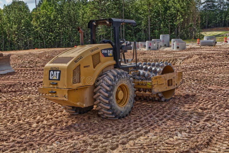 Construction Site CAT CP56B Land Roller Editorial Stock Image - Image ...