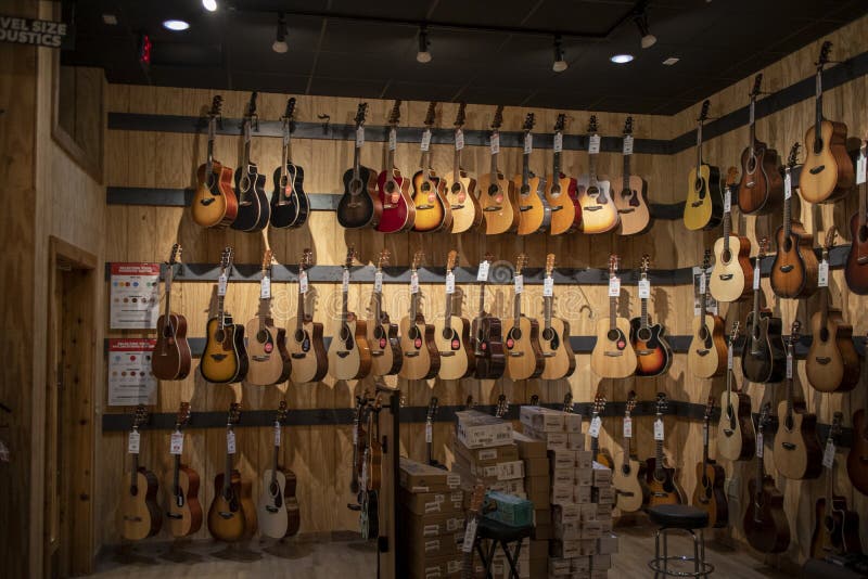 Guitar Center Interior Front View Wall of Guitars Editorial Image ...