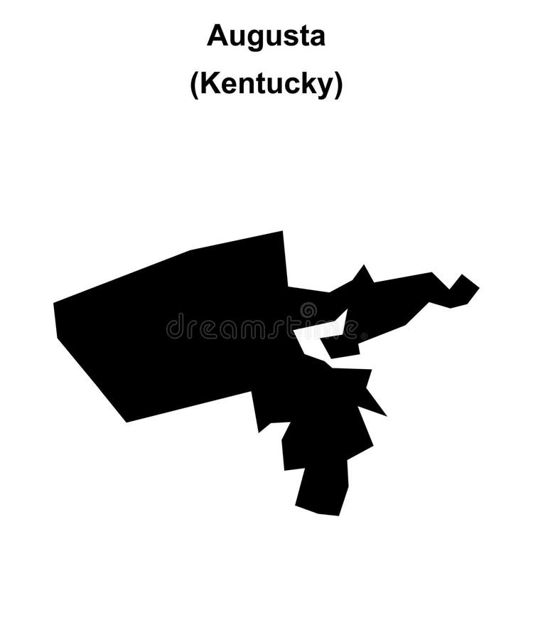 Augusta outline map stock vector. Illustration of border - 387338214