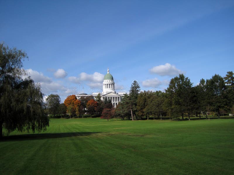 Augusta Maine Capitol Building in Autumn Stock Photo - Image of capitol ...