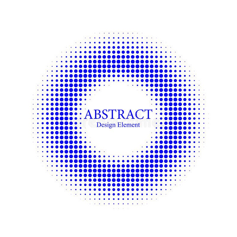 Beryl Random Circular Halftone. Design Element Spot Background. Indigo ...