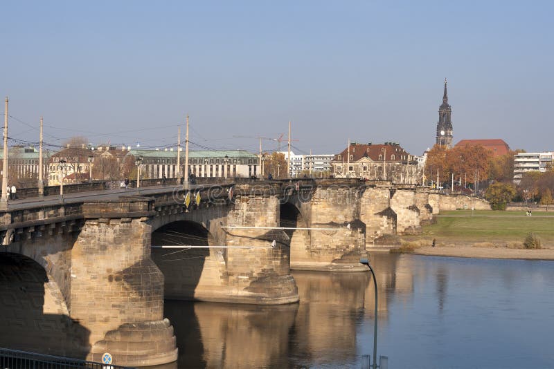 Augustus Bridge in Dresden stock image. Image of landmark - 29015585
